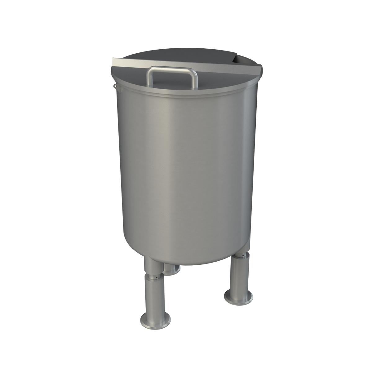 55 Gallon Stainless Steel Tank with Lid — Mixer Direct